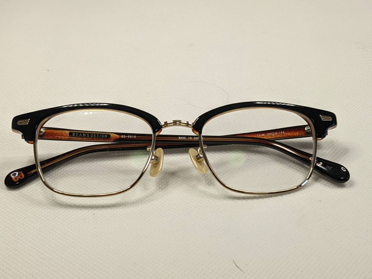 コン無料 正規 ビームスデザイン BEAMS DESIGN 黒縁眼鏡 べっ甲柄 メガネフレーム BD-5012 度入り ケース/クロス付き b1003(その他)｜売買されたオークション情報 ...