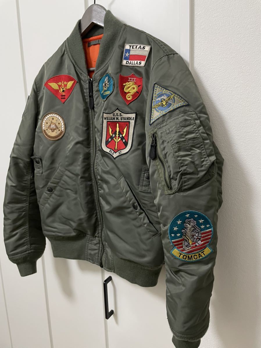 限定 AVIREX TOPGUN Lサイズ MA-1 ジャケット フライトジャケット トップガン G-1 レザー FAR EAST ...