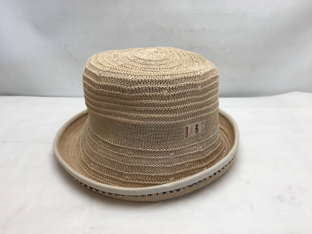 DAKS ダックス 刺繍ロゴ ハット サイズS 55.5cm ベージュ ポイント チェック柄 コットン混 レディース 日本製 帽子 麦わら風(その他)｜売買されたオークション情報、yahooの ...