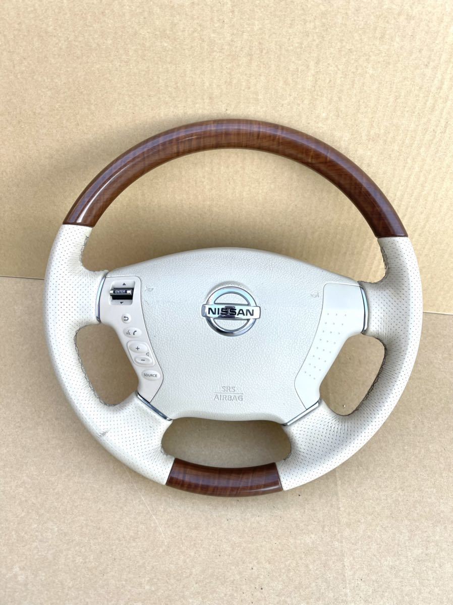 日産 フーガ Y50/PY50 純正 ステアリング ハンドル ウッドコンビ エアバッ付きセレナ C25 エルグランド E51 等にも(ステアリング、ハンドル本体)｜売買されたオークション情報 ...