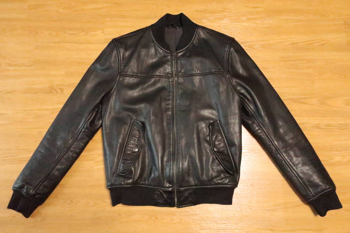 GAP MA-1タイプ レザー ジャケット 黒 M(Mサイズ)｜売買されたオークション情報、yahooの商品情報をアーカイブ公開 - オークファン（aucfan.com）