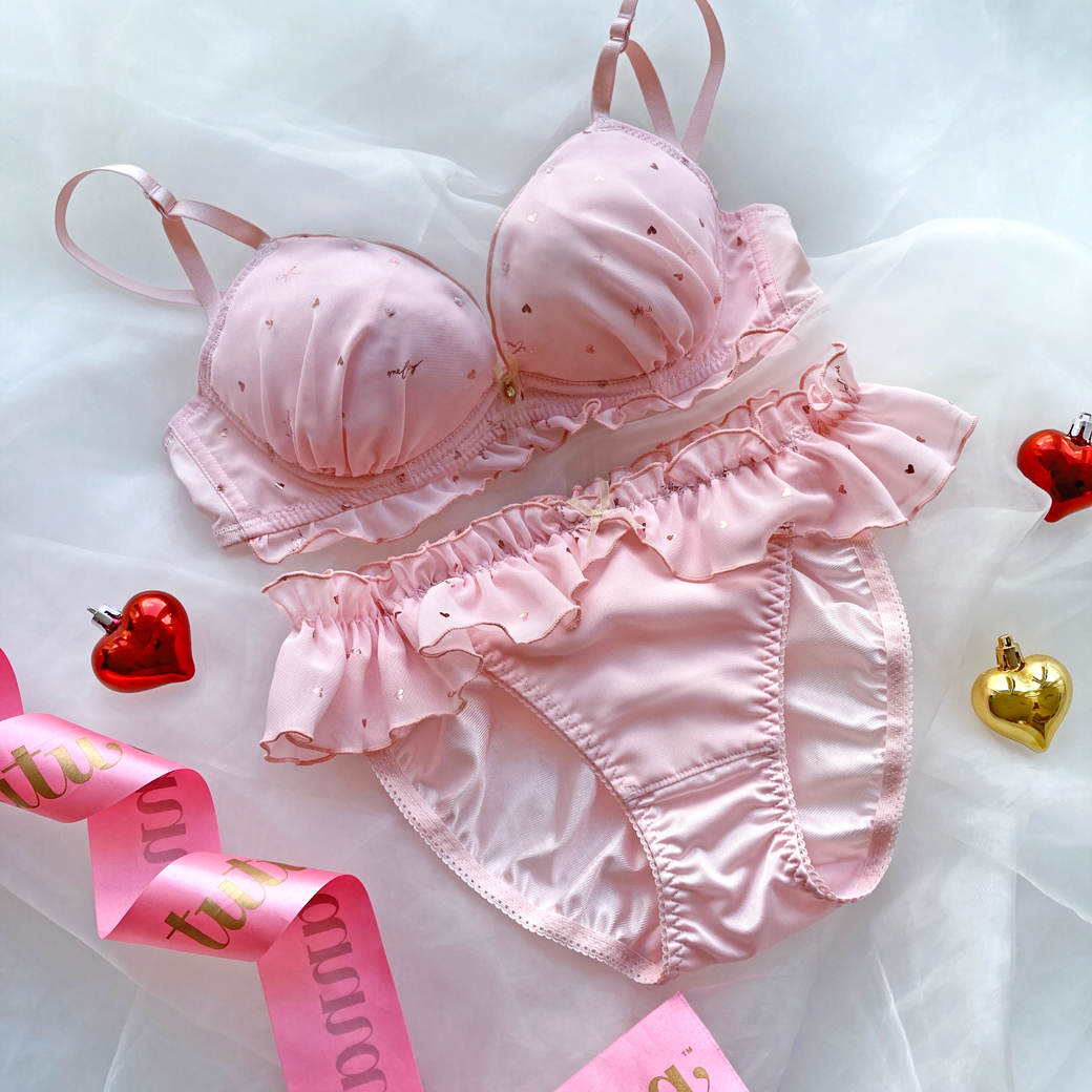 チュチュアンナ tutuanna 谷間 レタリングハートブラセット ブラ ショーツ 上下セット E75/L ピンク ②(75)｜売買されたオークション情報、yahooの商品情報をアーカイブ公開 ...