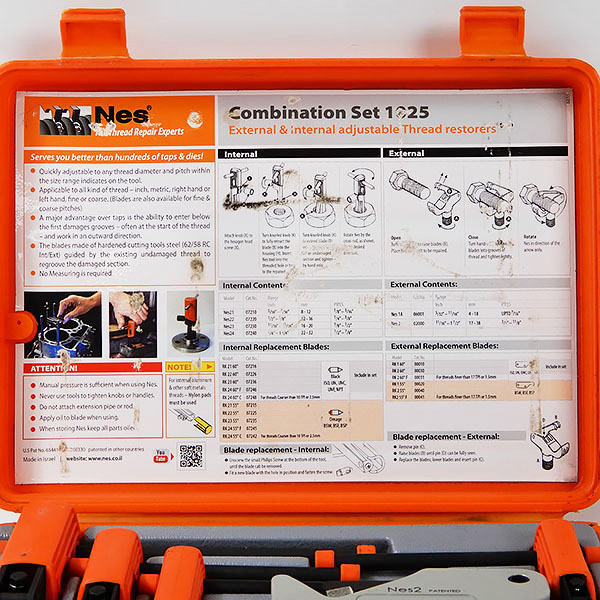 Nes Combination Set 1025 ネジ山修正工具セット NS1025 ネス アイネス Nes2 Nes1A 他 ...