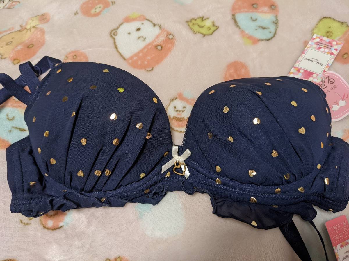 チュチュアンナ tutuanna 谷間 シャンテリーハートブラセット ブラ ショーツ 上下セット E75/L ネイビー ②(75)｜売買されたオークション情報、yahooの商品情報をアーカイブ ...