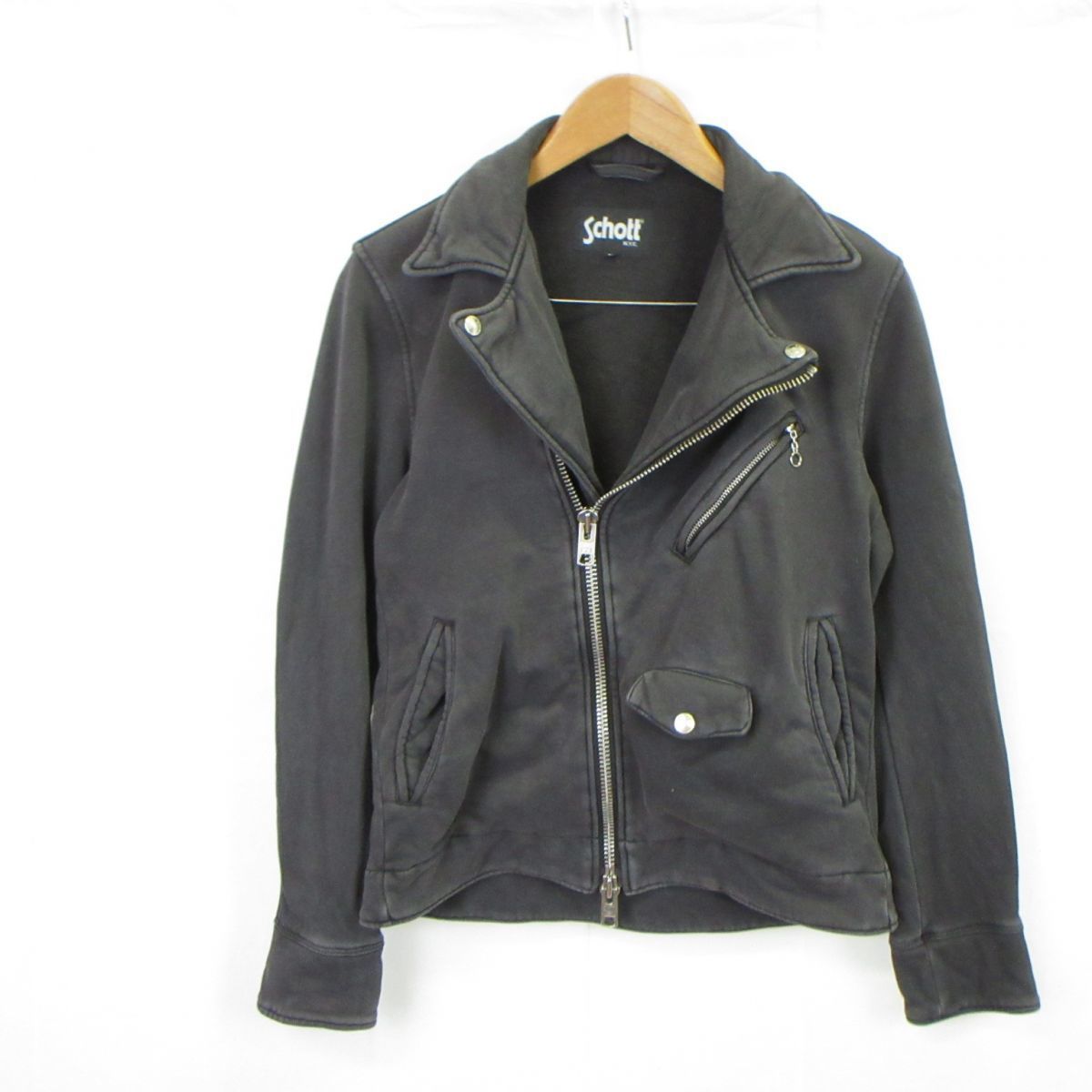 Schott スウェット ダブル ライダースジャケット sizeM/ショット 1204(Mサイズ)｜売買されたオークション情報、yahooの商品情報をアーカイブ公開 - オークファン ...