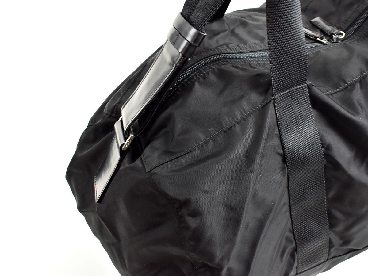 121538 PRADA プラダ ボストンバッグ 三角ロゴプレート 肩掛け B4651 ナイロン レザー 革 ブラック 黒 メンズ レディース/ B(プラダ一般)｜売買されたオークション情報 ...