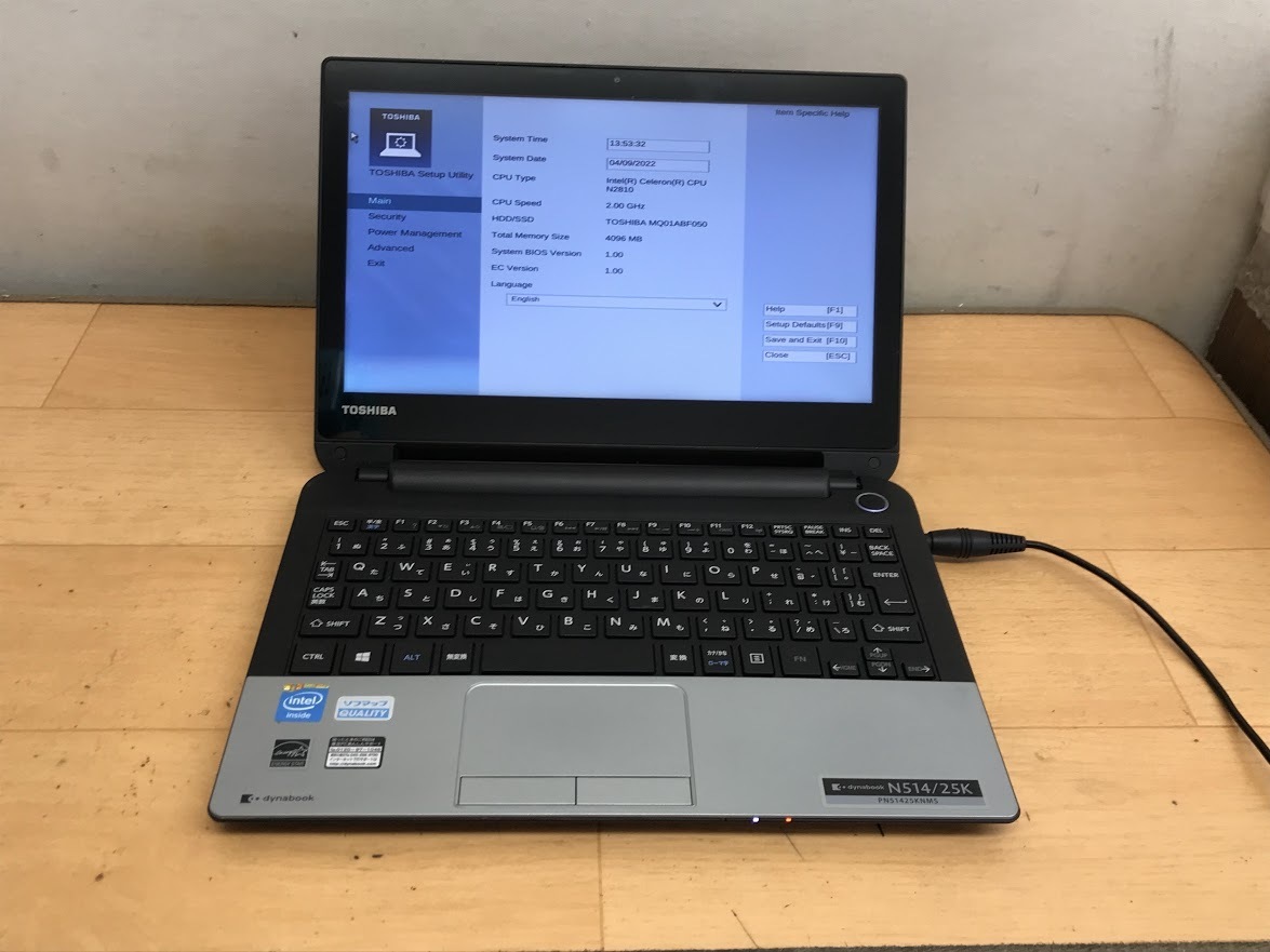 TOSHIBA DYNABOOK N514/25K PN51425KNMS CELERON N2810 メモリ4GB HDD500GB ...