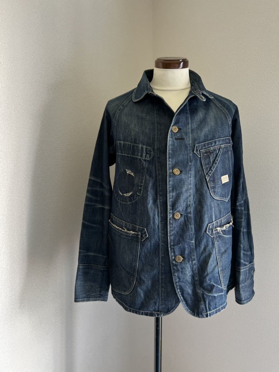 RISING SUN&CO ライジングサン カバーオール ユーズド加工 USA製 アメリカ製 size S ヴィンテージ VINTAGEデニムカバーオール ビンテージ(Sサイズ)｜売買された ...