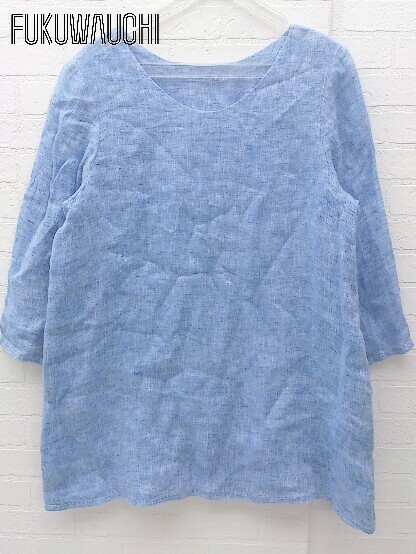 jikonka ジコンカ リネン100% 長袖 ブラウス カットソー ブルー レディース(Mサイズ)｜売買されたオークション情報、yahooの商品情報をアーカイブ公開 - オークファン ...