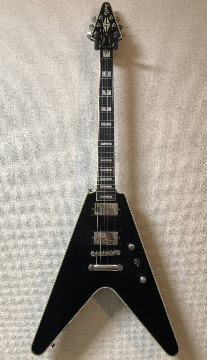 エピフォン Epiphone flying V Prophecy Black Aged Gloss PU交換品 セイモアダンカン59 EVH ...