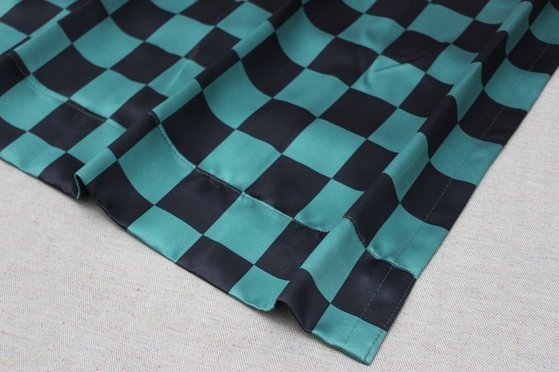 遮光デザインカーテン:100×110cm:2枚 GN×BK/市松/プリーツ e623(丈100cm～)｜売買されたオークション情報、yahooの商品情報をアーカイブ公開 - オークファン ...