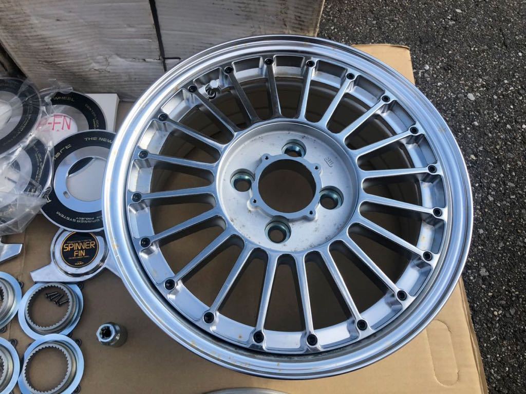 レーシングハート スピンナーフィン PCD100 4H 6J +42 SSR takechi racing hart rare jdm wheels 旧車 spinner fin(社外品 ...