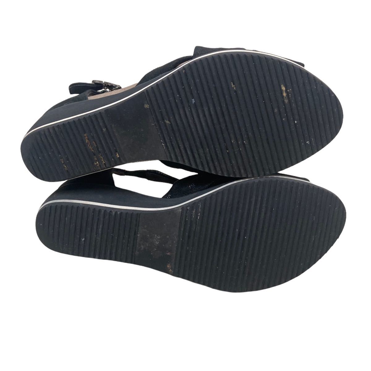 Z'749 Composition9 コンポジション9 ウェッジソール ストラップサンダル 22.5cm ブラック スエード(22.5cm)｜売買されたオークション情報、yahooの商品情報を ...