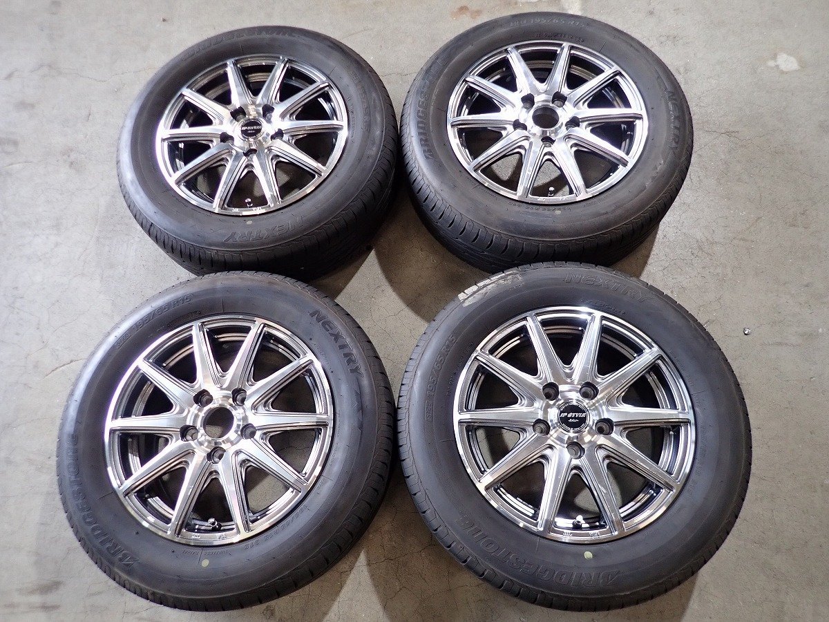 QR55 195/65R15 ノア VOXY エスクァイア ステップワゴン アクセラ等 夏タイヤセット 15×6J 114.3/5H ET53 ...