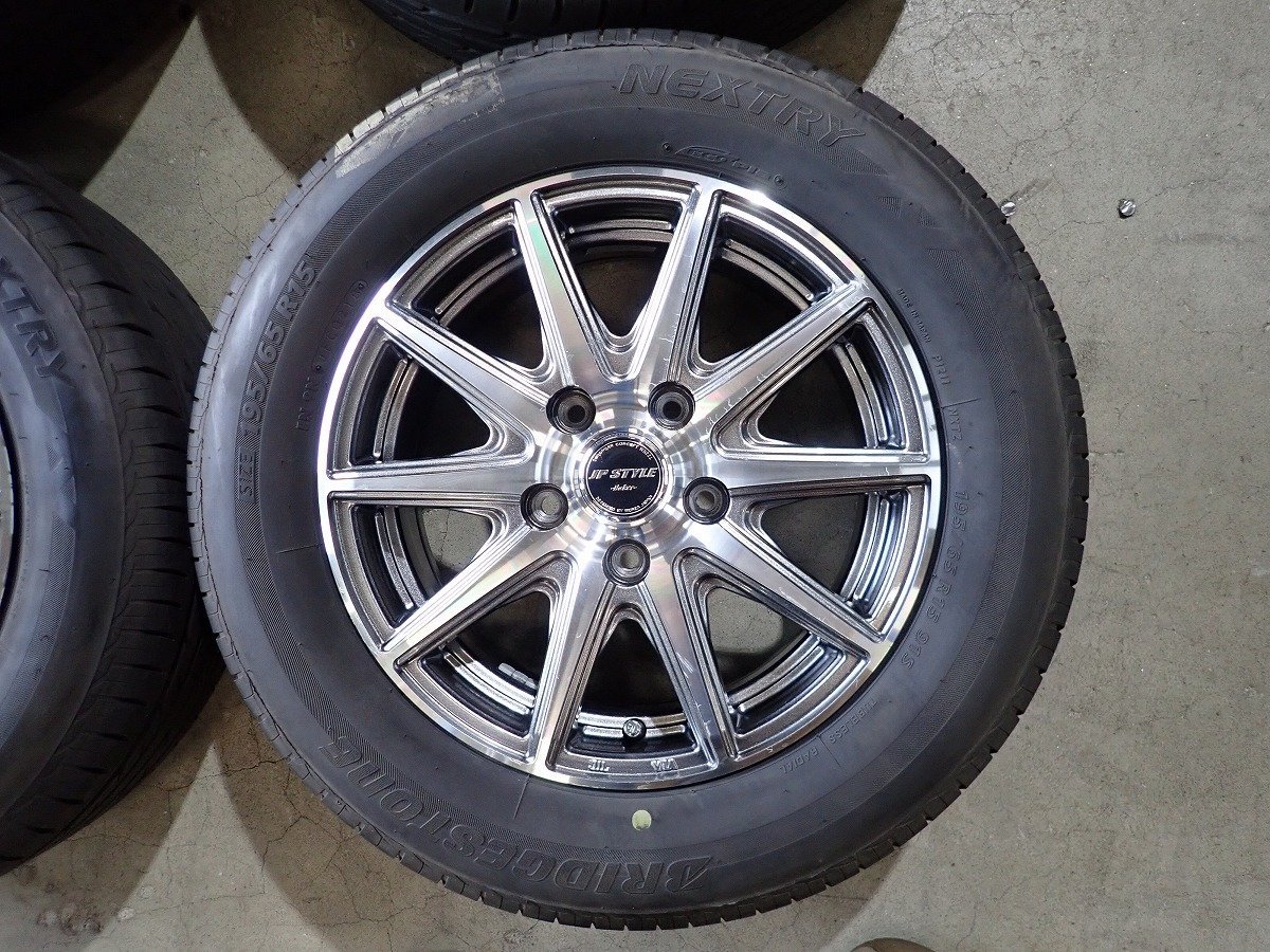 QR55 195/65R15 ノア VOXY エスクァイア ステップワゴン アクセラ等 夏タイヤセット 15×6J 114.3/5H ET53 ...