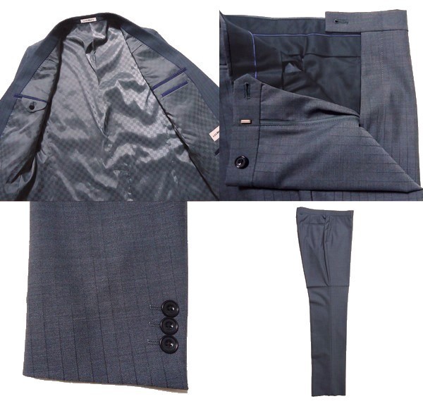 アオキ/LES MUES AB7 ウエストストレッチ グレー×影ストライプ スタイリッシュスーツ レミュー(Lサイズ)｜売買されたオークション情報、yahooの商品情報をアーカイブ公開 ...