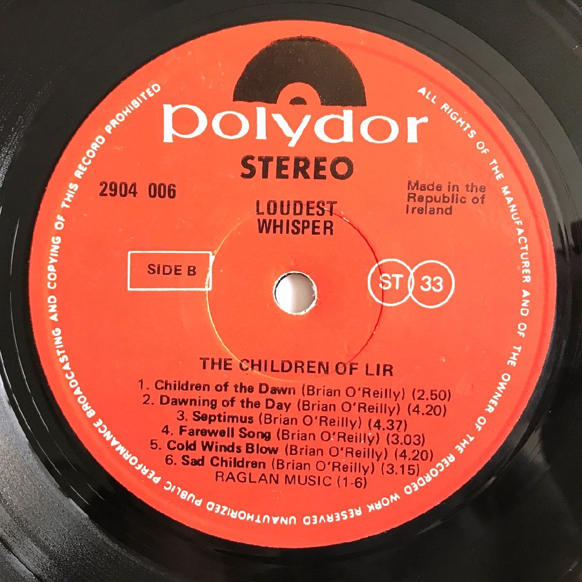 オリジナル LP/ LOUDEST WHISPER / THE CHILDREN OF LIR / アイルランド盤 ACID-FOLK ...