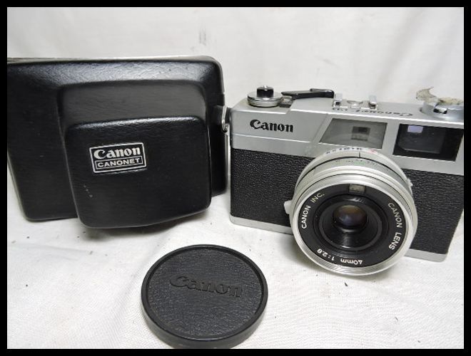 ⑩ Canon canonet28 CANONET 専用ケース付き レトロ コンパクトカメラ フィルムカメラ カメラ 未チェック ジャンク ...