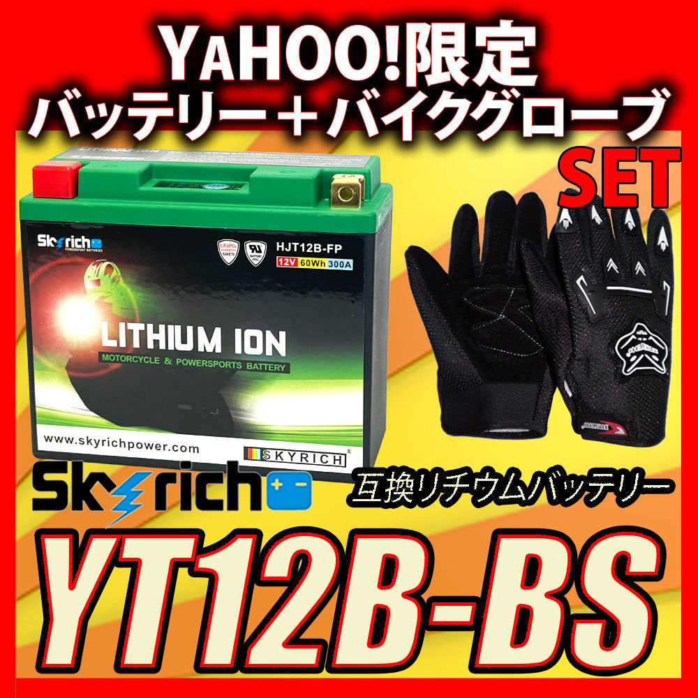 グローブ付 SKYRICH HJT12B-FP リチウムイオンバッテリー 互換 ユアサ YT12B-BS YT12B-4(バッテリー)｜売買さ ...