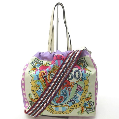 エトロ ETRO 50周年限定 2WAY バケットバッグ トートバッグ ショルダーバッグ クロスボディ 総柄 スカーフ柄 紫 パープル マルチカラー(かばん、バッグ)｜売買されたオークション ...