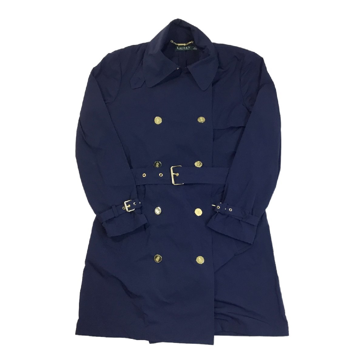 LAUREN RALPH LAUREN ローレン ラルフローレン トレンチコート 金ボタン アウター サイズ:10 175/100A ネイビー ...