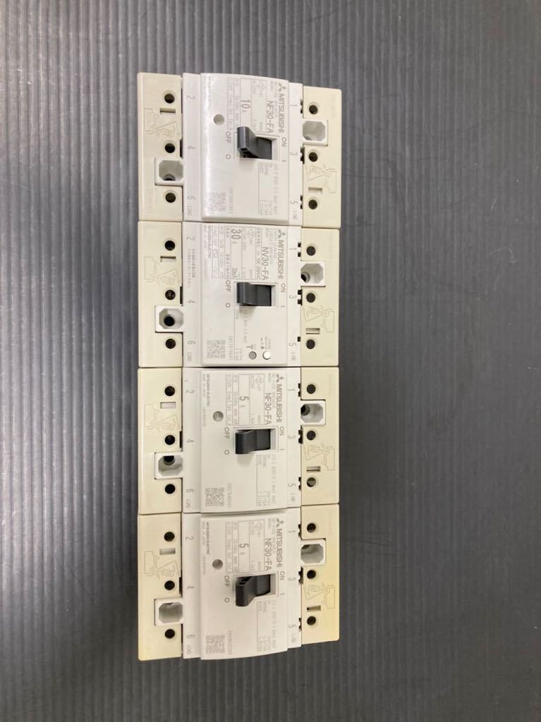 NV30-FA 30A 1個 NF30-FA 10A 1個 NF30-FA 5A 2個 ノーヒューズブレーカー 三菱電機 4個セット漏電 ...