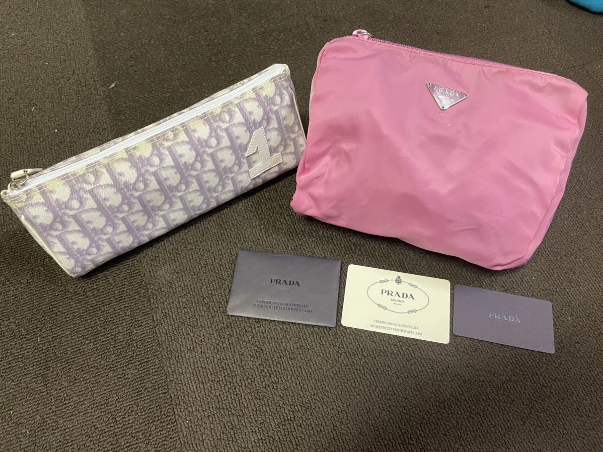 正規品 PRADA プラダ MV11 VELA BEGONIA ナイロンポーチ 化粧ポーチ / 正規品 Christian Dior ...