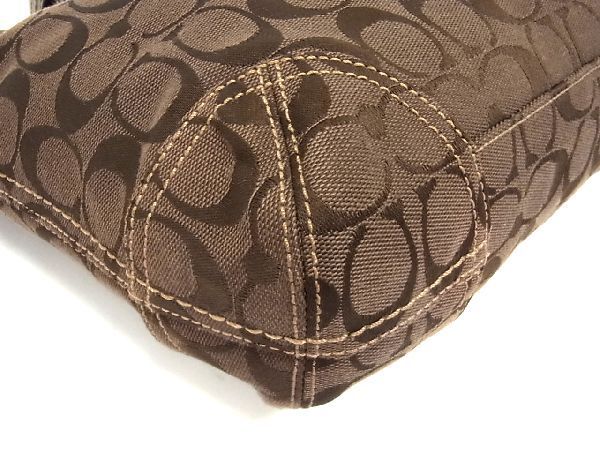 1円 COACH コーチ 12594 シグネチャー キャンバス×レザー ワンショルダー ショルダーバッグ 肩掛け ブラウン系 AD9178スN ...