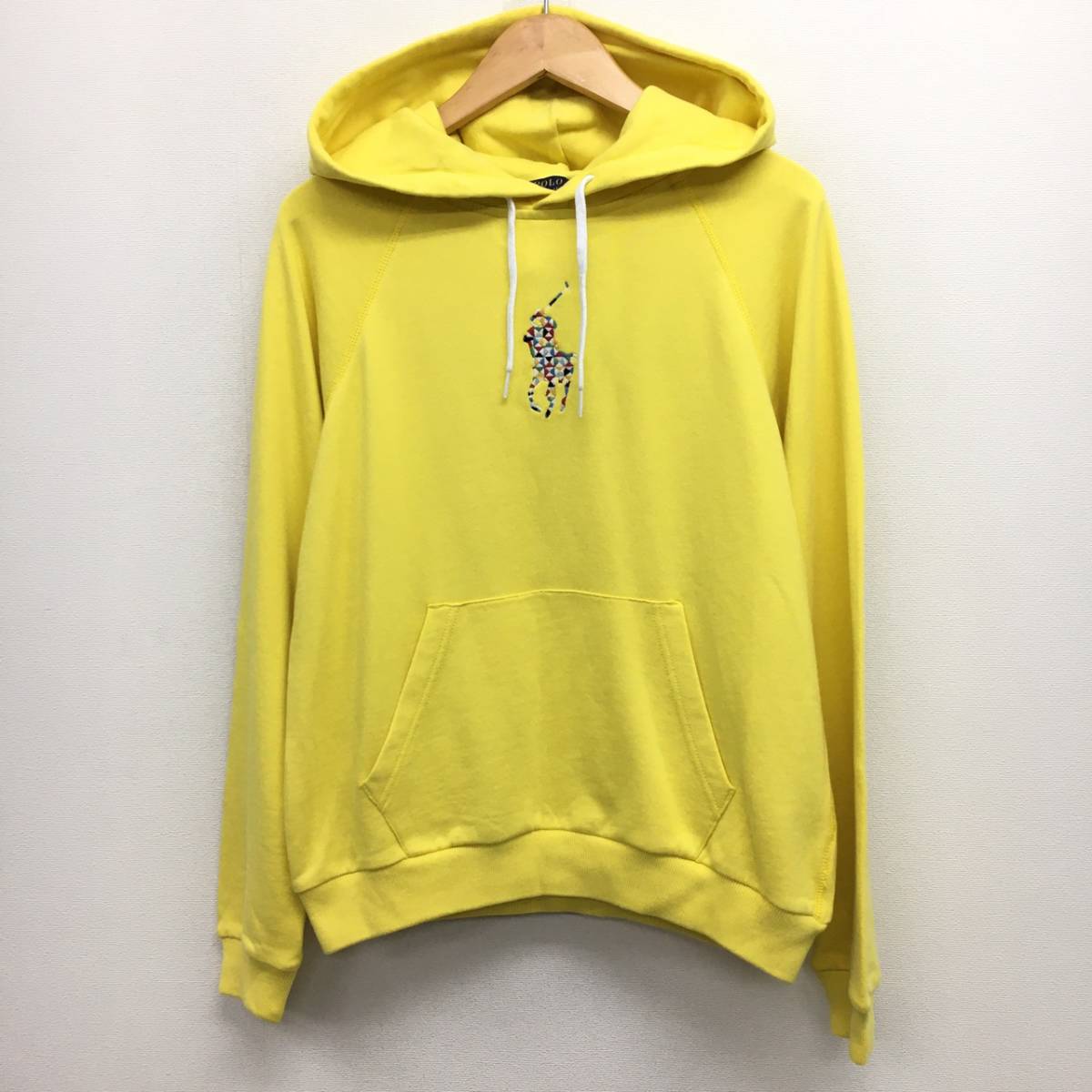 POLO RALPH LAUREN パーカー M 165/92A 黄 ポロラルフローレン レディース ビッグポニー フーディ 複数落札同梱OK ...