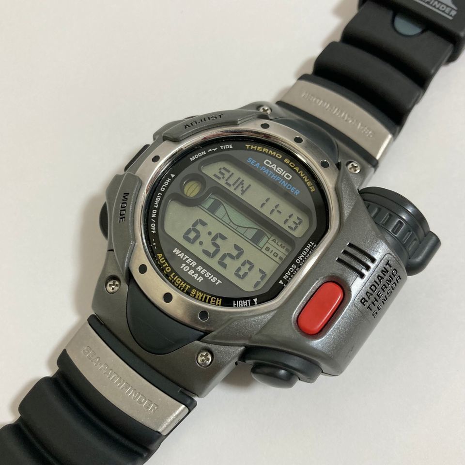 激レア 極 CASIO SEA-PATHFINDER SPF-10J-1JF カシオ シーパスファインダー 日本製 サーモセンサー搭載 90s ...