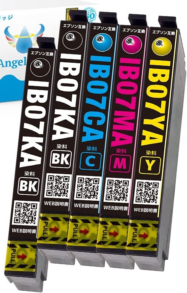 Angelshop IB07 KA×2/CA/MA/YA 5本セット エプソン 用 互換 インクカートリッジ マウス プリンター インク 残量表示機能付(エプソン)｜売買されたオークション情報 ...