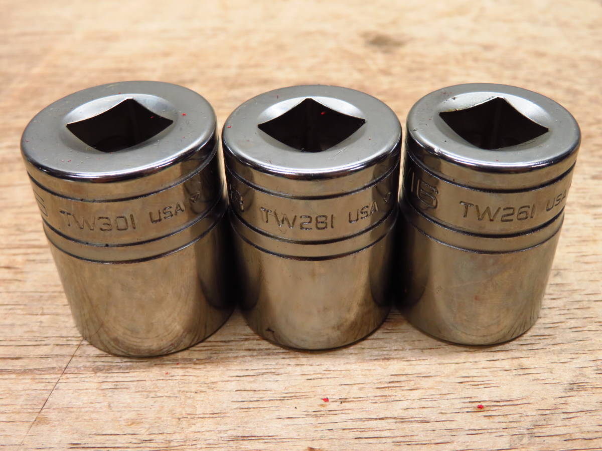 Snap-on スナップオン ソケット 8本 TW301 TW281 TW261 TW241 TW221 TW201 TW181A ...