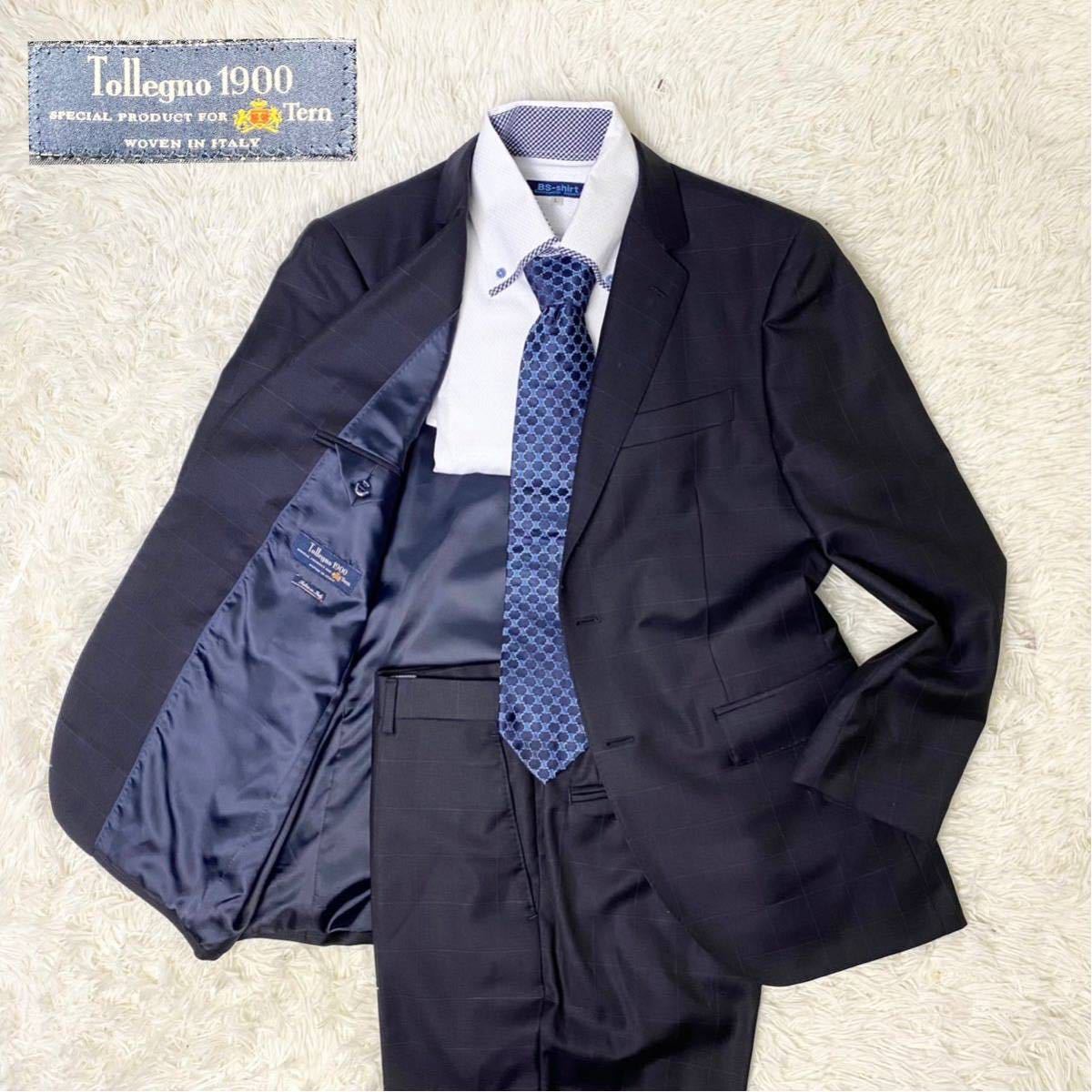 XL相当 極 Tern ターン 高級生地 Tollegno 1900 トレーニョ スーツ セットアップ ネイビー 紺色 ペンチェック イタリア製 総裏(XLサイズ以上)｜売買されたオークション ...