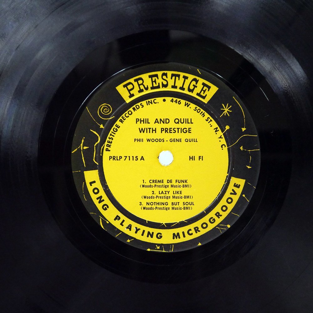 57年オリジナル黄NYC溝 盤のみ PHIL WOODS GENE QUILL/PHIL AND QUILL WITH PRESTIGE ...