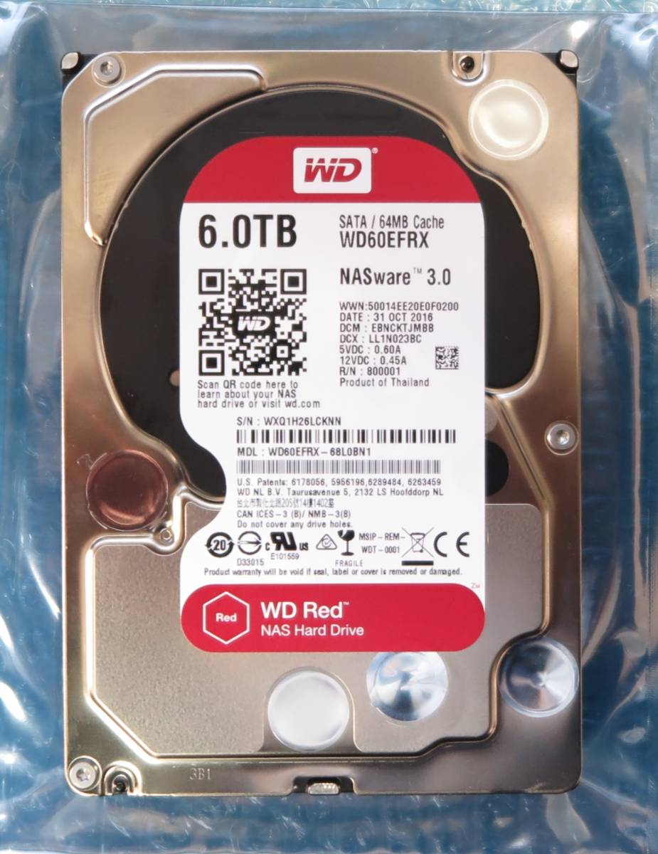 正常 WDC WD60EFRX 6TB HDD(2TB～)｜売買されたオークション情報、yahooの商品情報をアーカイブ公開 - オークファン（aucfan.com）