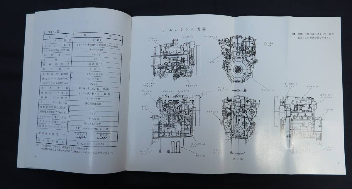 いすゞ いすず ディーゼルエンジン 取扱説明書 2KC1型 3KA1 3KC1 3KB1 3KR1 整備解説書 整備 エアー抜き調整 配線図 ...