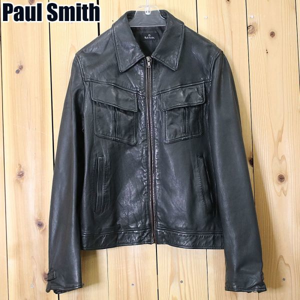 D1621 ポールスミス レザージャケット 羊革 ブラック系 L Paul Smith(ジャンパー、ブルゾン)｜売買されたオークション情報、yahooの商品情報をアーカイブ公開 ...