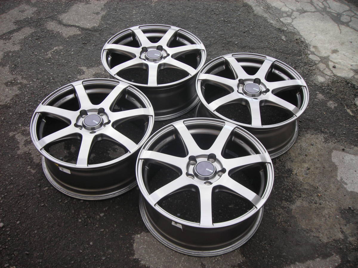 軽量 MAT PROCESS 製法 エンケイ ENKEI PF07 ダークシルバー 17インチ 7J OFF+48 PCD114.3 5H 4 ...