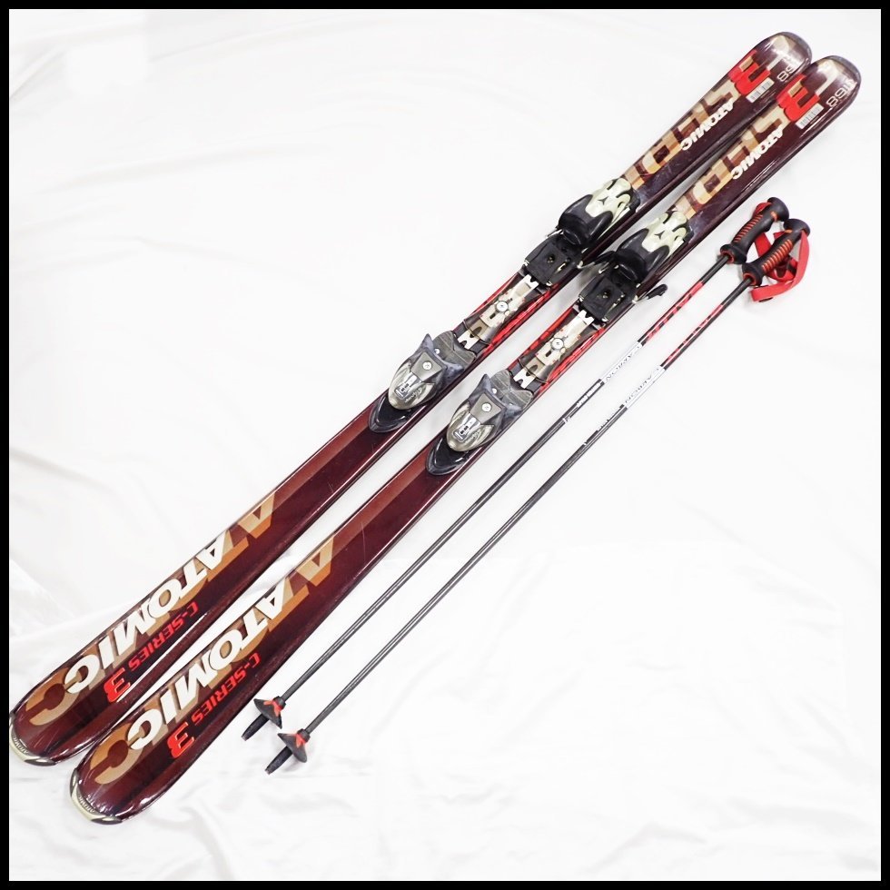 ATOMIC/アトミック ATOMIC C-SERIES 3 スキー板 168cm ビンディング付き + ポール 約118.5cm/113/70/103=14m&0000000845 ...
