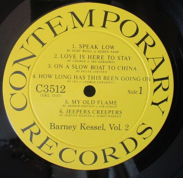 JAZZ LP/US盤/CONTEMPORARY RECORD/DG/スリーブ付き/Barney Kessel - Kessel Plays ...