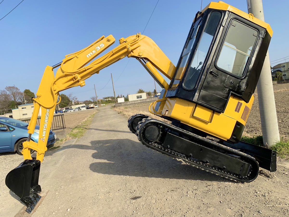 三菱 MX35 稼働時間2386h マルチ切替付き キャビンタイプ ファンヒーター稼働 シート ミニユンボ 油圧ショベル MITSUBISHI ...