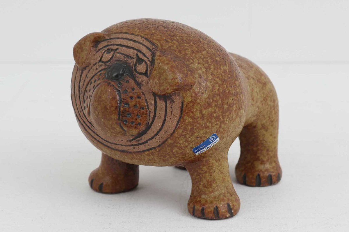 Lisa Larson リサ ラーソン KENNEL 動物 Bulldog Midi ブルドッグ ミディアム(アラビア)｜売買された ...