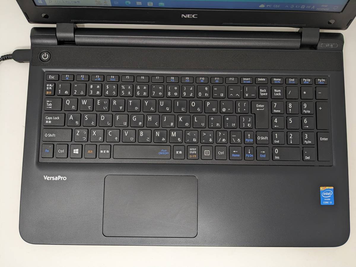 15.6"ノートPC NEC VersaPro VK20LF-N Core i3-5005U 2.0GHz/4GB/ 500GB/DVDマルチ/WiFi/WebCam/Windows10 ...