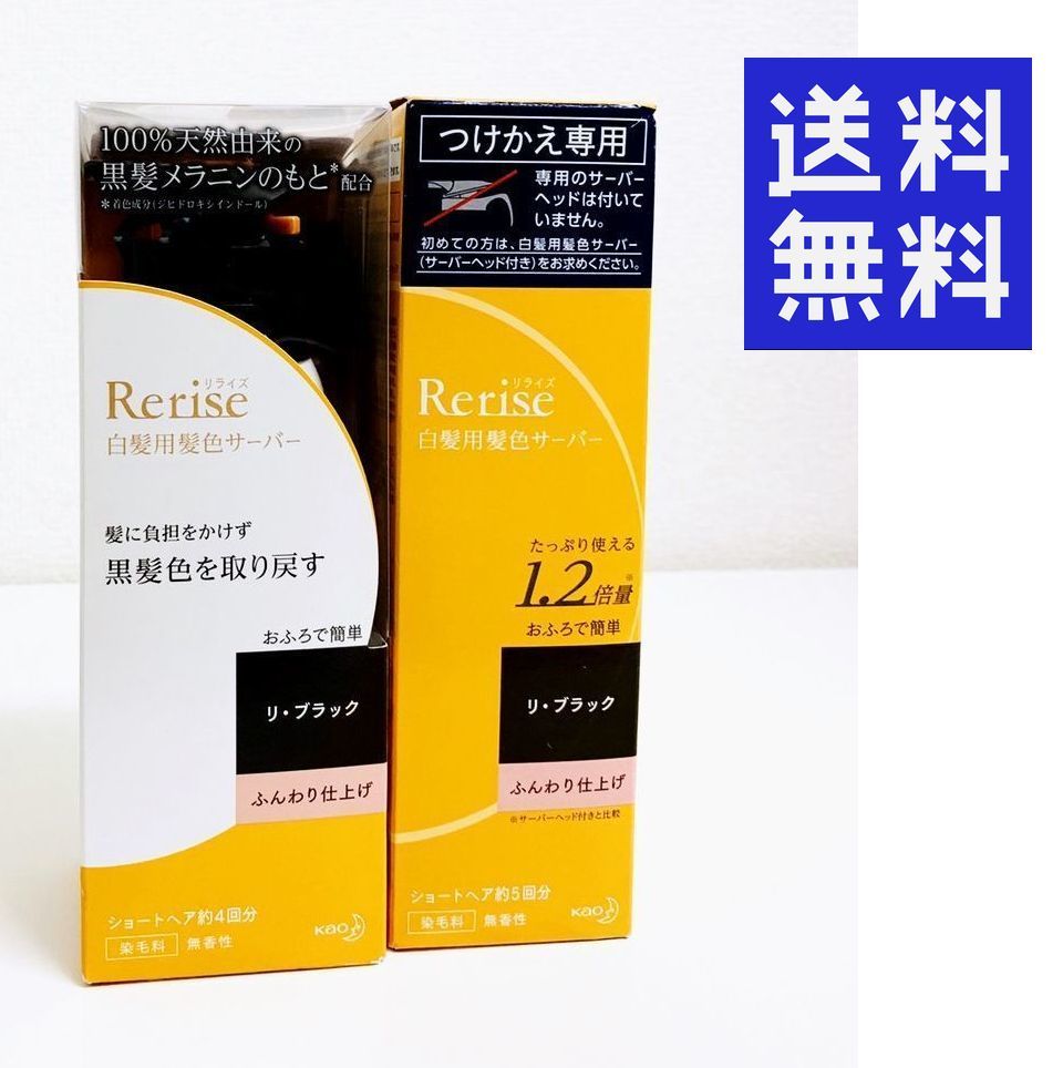 花王 Rerise リライズ 平日毎日発送 白髪用髪色サーバー ブラック ふんわり仕上げ サーバーヘッド付き＋つけかえセット(白髪染め)｜売買 ...