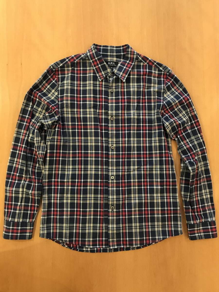 A.P.C. アーペーセー 長袖 チェック シャツ ネイビー XS(シャツ)｜売買されたオークション情報、yahooの商品情報をアーカイブ公開 - オークファン（aucfan.com）