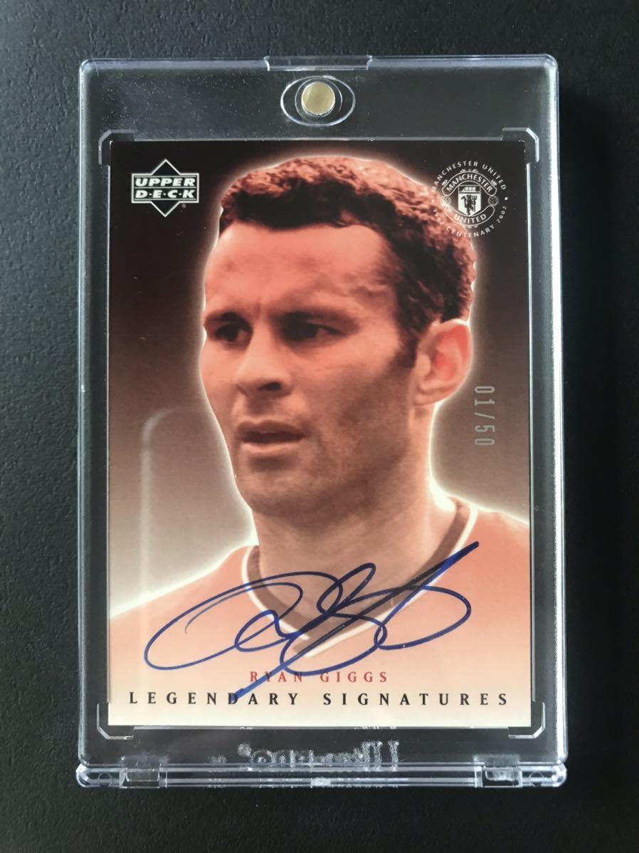 01/50 1st NO. UPPER DECK Manchester United ライアン ギグス RYAN GIGGS 直筆サインカード ...