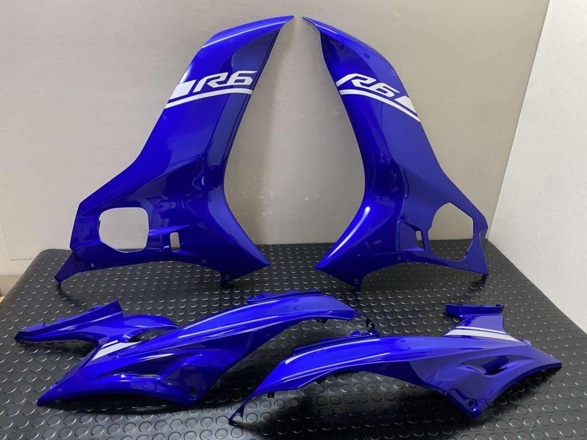 YZF-R6 BN6 / 17- YAMAHA 純正 サイドカウル サイドカバー アオ/ 4点 YZFR6 BN6-2117W / 2117V ...