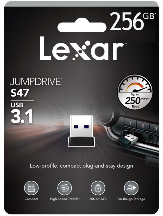 Lexar JumpDrive S47 LJDS47-256ABBK 256GB JumpDrive 超小型ドングル PC / MAC対応 ...