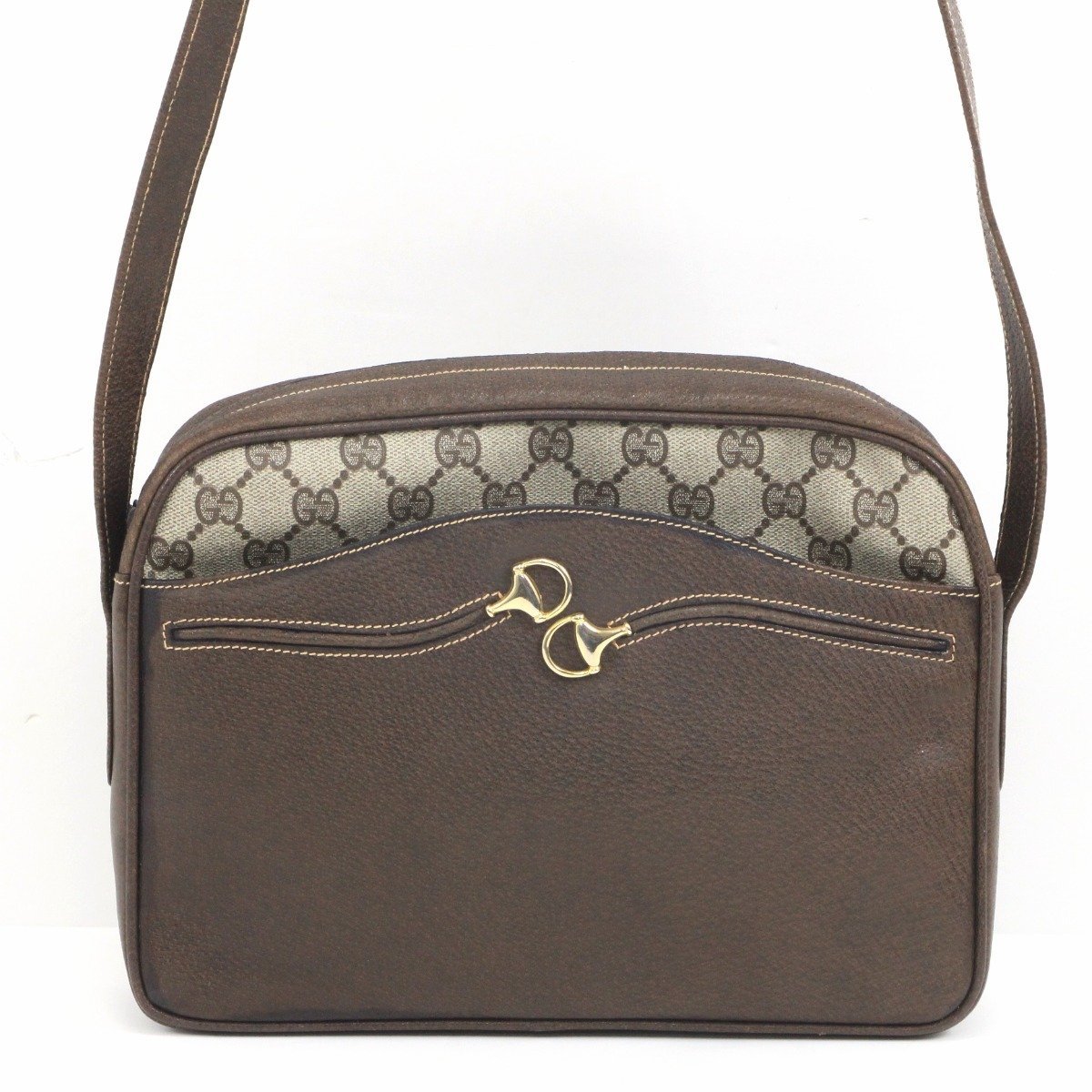 $$ GUCCI グッチ セミショルダーバッグ GG柄 ホースビット 傷や汚れあり(オールドグッチ)｜売買されたオークション情報、yahooの商品情報をアーカイブ公開 - オークファン ...
