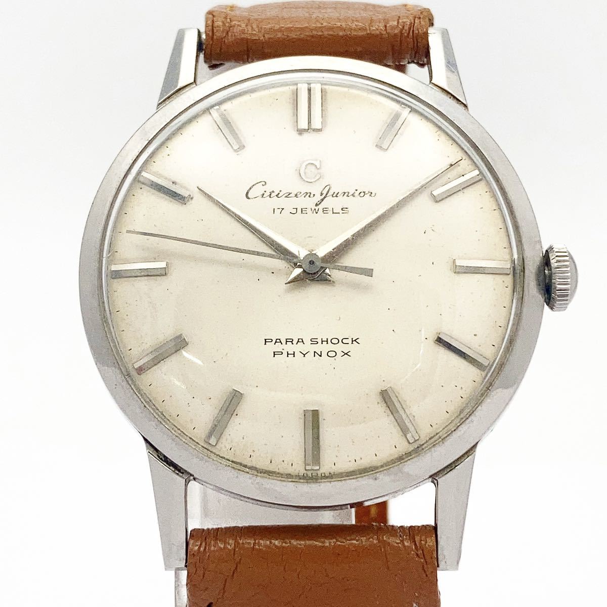 稼働品 CITIZEN gunion シチズン ユニオン 腕時計 手巻き 17石 PARA SHOCK PHYNOX パラショック メンズ ...